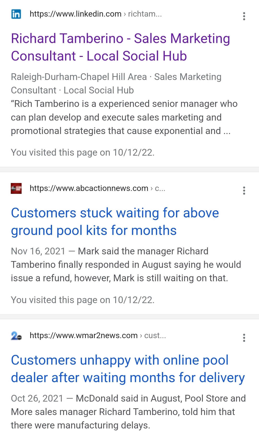 SCAM VICTIMS – Pool Store And More – SCAM